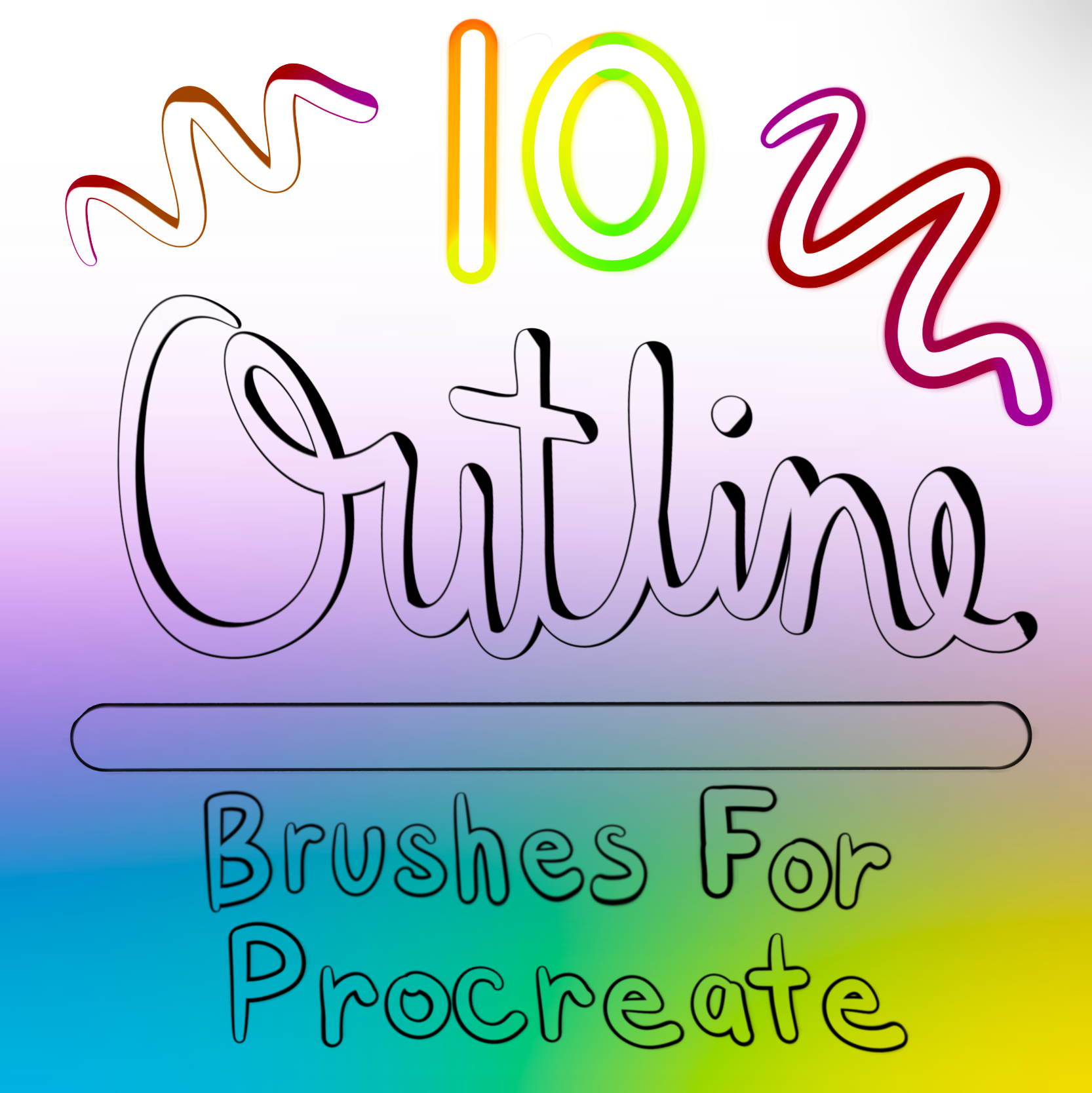 10 Outline Brushes For Procreate - Outline brush set for Procreate ...