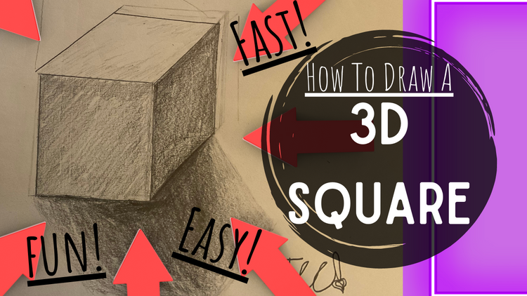 How To Draw A 3D Square - easy step by step drawing – The Creativity City